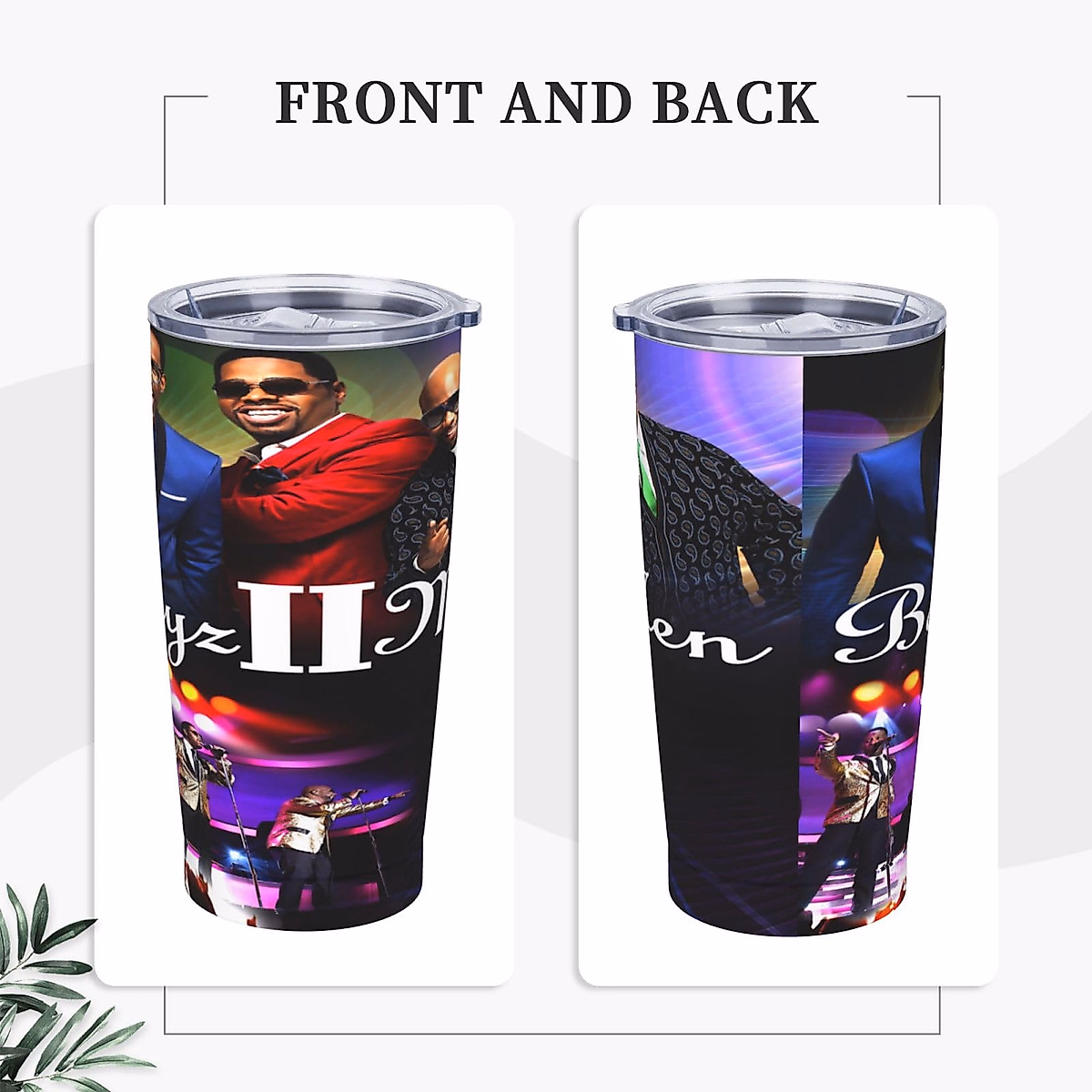 ONIAWO Boyz Musics II Men Stainless Steel Insulated Tumbler 20oz with lid Travel Mug with Straw for Cold Hot