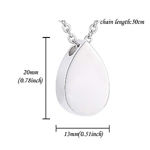 HQ Carved Teardrop Urn Necklace Memorial Keepsake Ashes Necklace Urn Pendant Cremation Memorial Jewelry (Dad)