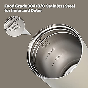 RealCoolRealCool Coffee Mug Tumbler Travel Mug 100% Leakproof Vacuum Insulated Tumbler with Lid- 12 oz, Anti-Scald Coffee Cup,Double Wall, Keeps Drinks Hot&Cold-White