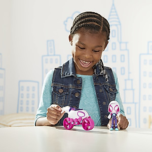 Spidey and His Amazing Friends Marvel Ghost-Spider Action Figure and Copter-Cycle Vehicle, for Kids Ages 3 and Up