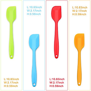 Silicone Spatula 4-piece Set, Heat-Resistant Spatulas, Non-stick Rubber Spatulas with Stainless Steel Core