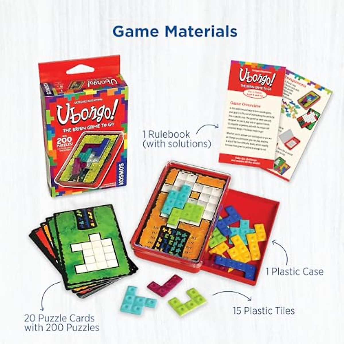 Ubongo The Brain Game to Go | Thames & Kosmos | Fast-Paced, Addictive, and Easy-to-Learn | Convenient Self Contained Carrying Case | Solo Geometric Puzzle Game | for Ages 8 and Up