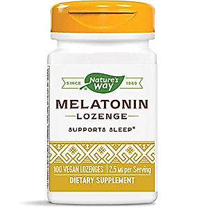 Natures Way Melatonin Lozenge, Supports Sleep*, Vegan, 100 Lozenges