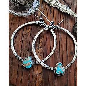 Western National Style Vintage Turquoise Circle Earrings