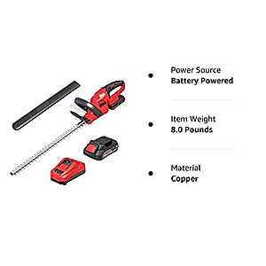 Cordless Hedge Trimmer, 20V Bush Trimmer 20-Inch Dual-Action Blades 5.5-lb Lightweight & Powerful Battery and Fast Charger