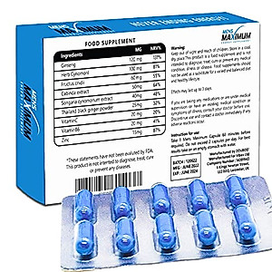 Mens Maximum 10 High Dose Blue Tablets. Strong. Fast. Long - Blue Power from Nature. Developed in co-Working with International Experts. Herbal Active Ingredients.