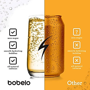 Bobelo Sparkling Electrolyte Natural Energy Drink Powder| Peach Mango Sunrise | Keto Energy Drink Mix with Natural Caffeine | Diabetic Friendly and Low Calorie | 14 count
