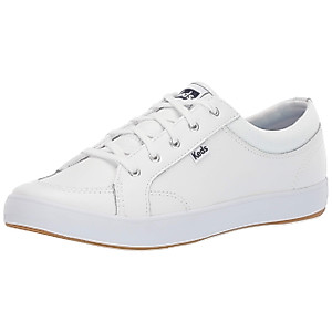 Keds Center Lace Up, Sneaker Womens, White Leather, 6 Medium