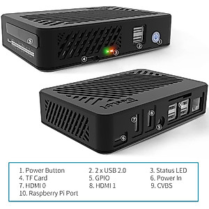 GeeekPi Starter Kit for Raspberry Pi 4 2GB - 64GB Edition, DeskPi Lite Case with Power Button/Heatsink with PWM Fan, QC3.0 Power Supply (2GB RAM)