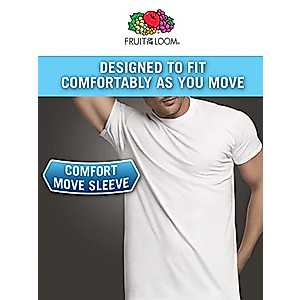 Fruit of the Loom mens Stay Tucked Crew T-shirt Underwear, Classic Fit - White 6 Pack, XX-Large US , White