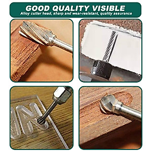 Liphontcta 20pcs Rotary Tool Wood Carving Bits Set,1/8 Inch(3mm) Garden Sculpture Outdoor Decoration