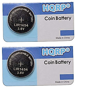HQRP 2-Pack Battery Compatible with Varta LIR1454 CP1454 1454 ICR1454S Bose Soundport Free, B&O Beoplay E8, Samsung Gear IconX 2018 TWS Headphones Smart Bracelets Glasses Necklaces