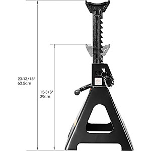 BIG RED AT46002ABR Torin Double Locking Steel Jack Stands, 2 Pack, 6 Ton (12,000 lb), Black