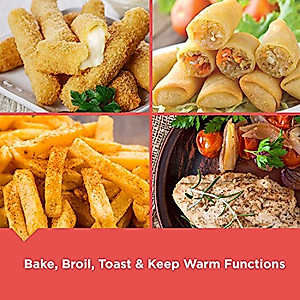 BLACK+DECKER 4-Slice Convection Oven, Stainless Steel, Curved Interior fits a 9 inch Pizza, TO1313SBD