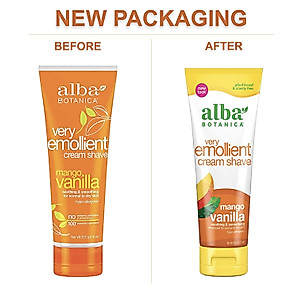 ALBA BOTANICA Cream Shave,Mango Vanilla, 8 OZ (Pack of 2)
