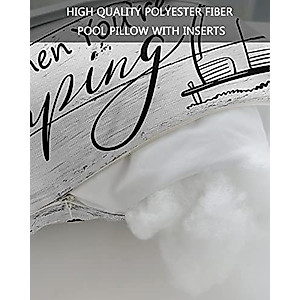 Recliner Head Pillow Ledge Loungers Chair Pillows with Insert Modern Mountain Retro Wood Grain Backdrop Lumbar Pillow with Adjustable Strap Outdoor Waterproof Patio Pillows for Beach Pool, 2 PCS