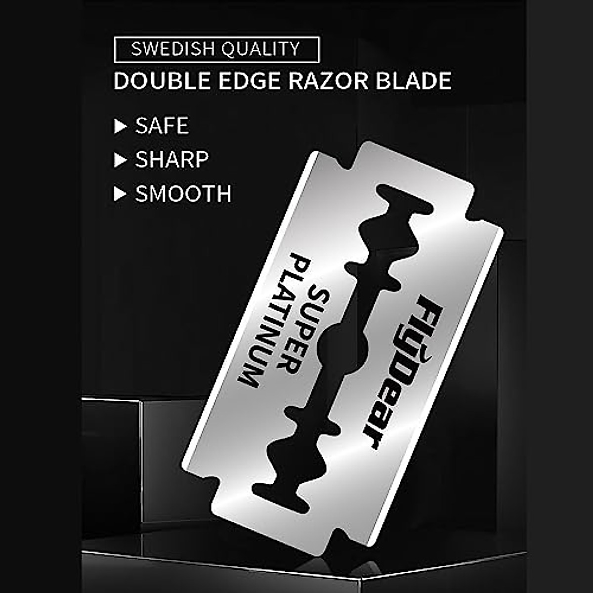 100 Count Double Edge Razor Blades - Men's Safety Razor Blades for Shaving - Platinum Stainless Steel Double Razor Shaving Blades for Men for a Smooth Clean Shave