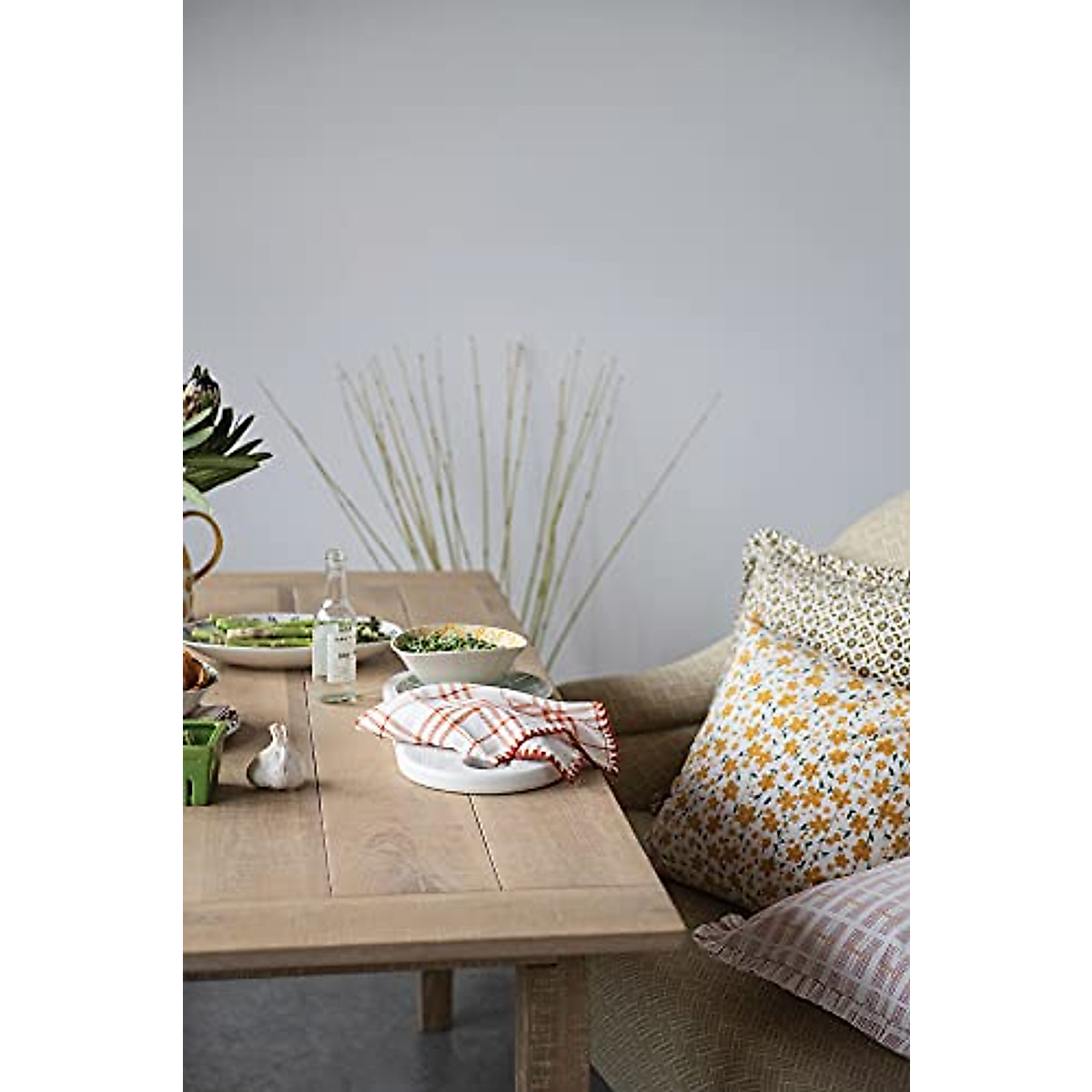 Creative Co-Op Hand-Painted and Debossed Stoneware Platter Serving Tray Serveware, 12.25", Blue & White