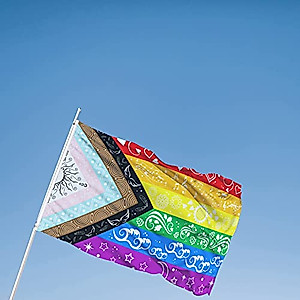 FULAISMGS Pride Flags Large LGBTQ Flag Bisexual Gay Progress Rainbow Flag 3x5FT Garden Outdoor Original Design Cute Print Pattern