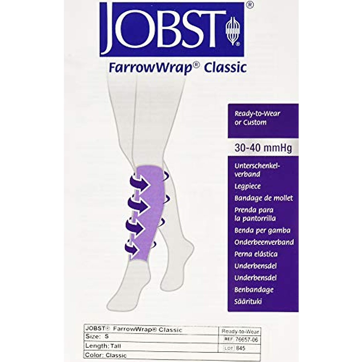 FarrowWrap Classic Legpiece, Tan with Compression Sock, BSN FarrowMed (Regular-Large)