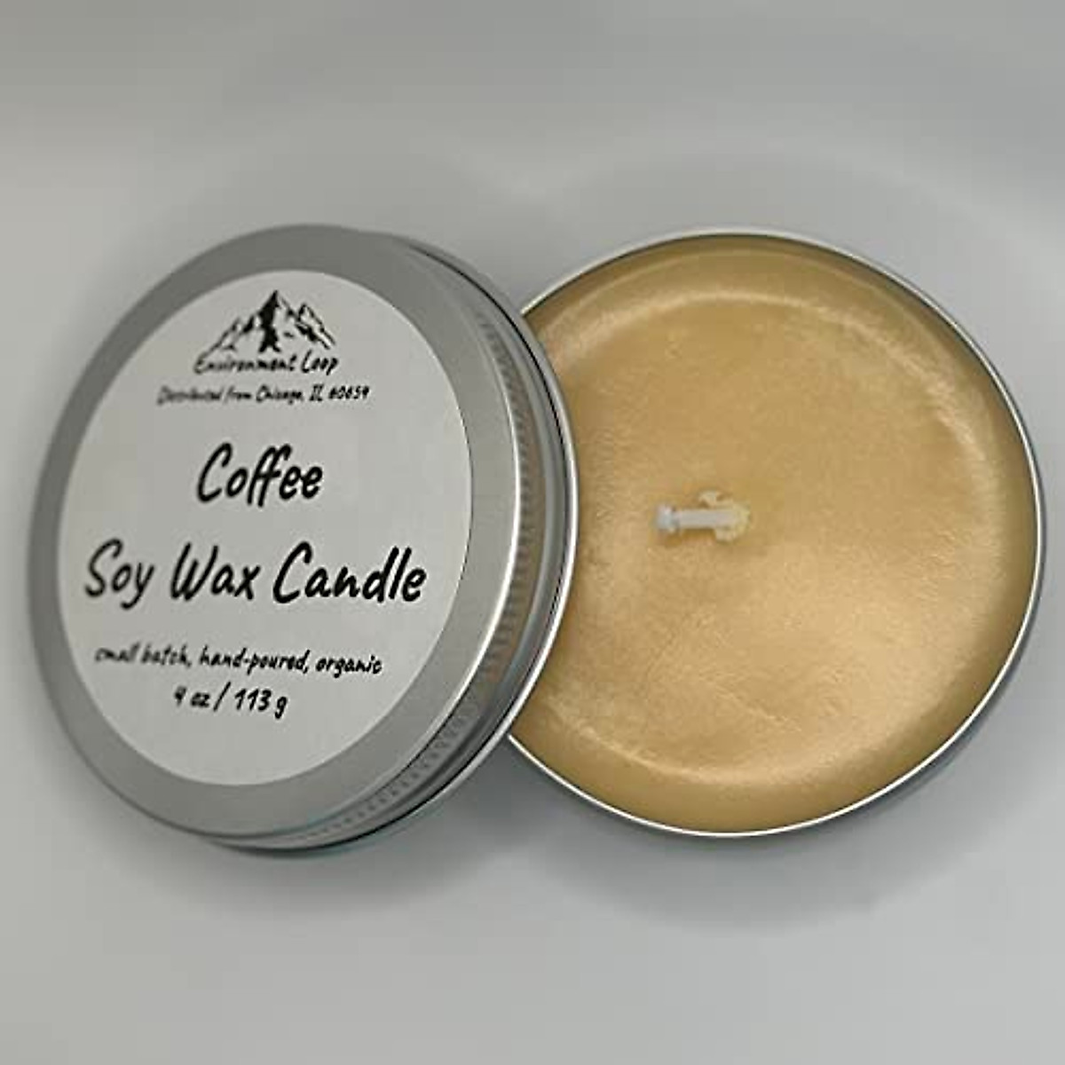 Hand-Poured Single Wick Soy Wax Candle (Coffee, 4 OZ Tin)