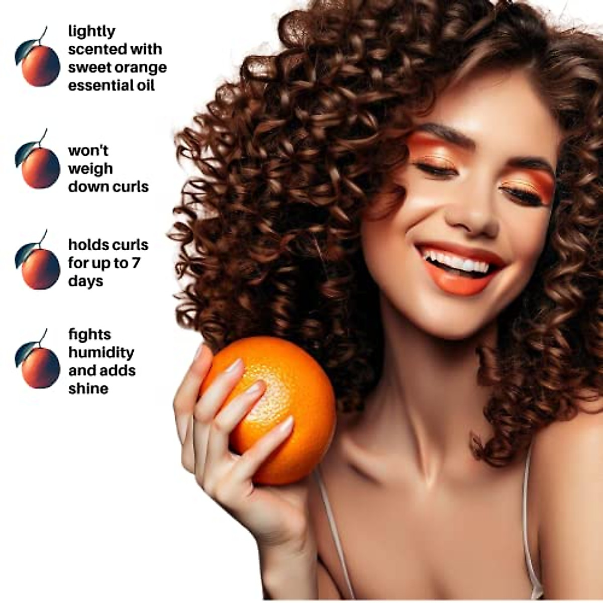 Ecoslay Orange Marmalade Curl Definer Gel - Long-lasting Hold for Wavy, Curly, Coily, and Kinky Hair - Curl Styling Gel for Women