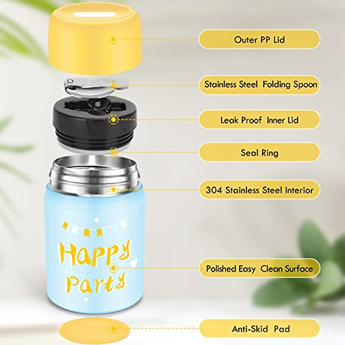 SSAWcasa Thermos for Hot Food, 27oz Soup Thermos for Adults, Wide Mouth Stainless Steel Food Thermos Jar, Insulated Lunch Container with Spoon, Leak Proof Thermal Bento Box Flask Meal Carrier