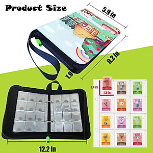 TCG Binder Holder for Animal Crossing Mini Amiibo Cards, NFC Tag Game Cards,204 Cards Capacity Sleeves Card Trading Case Carrying Case
