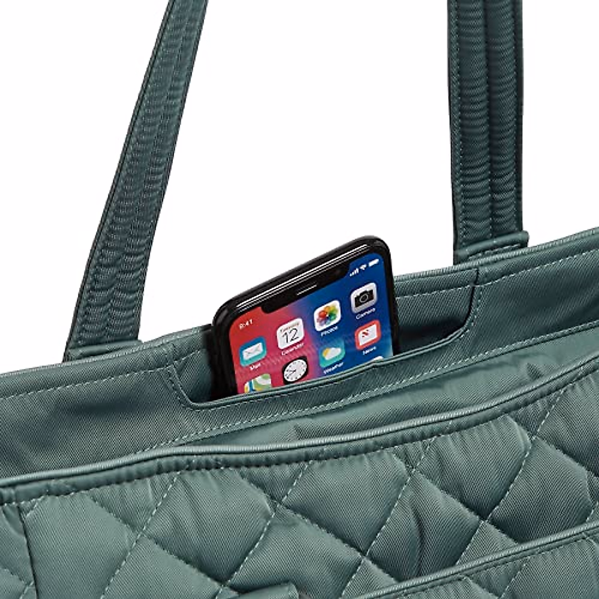 Vera Bradley Women's Performance Twill Work Tote Bag, Olive Leaf, One Size