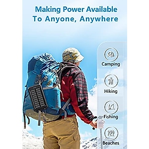 Solar Power Bank, Solar Charger, 25000mAh Portable Charger External Battery Pack with Dual DC 5V USB-A Outputs Ports Compatible with iPhone, Samsung Galaxy, Bright LED Flashlight Perfect for Camping