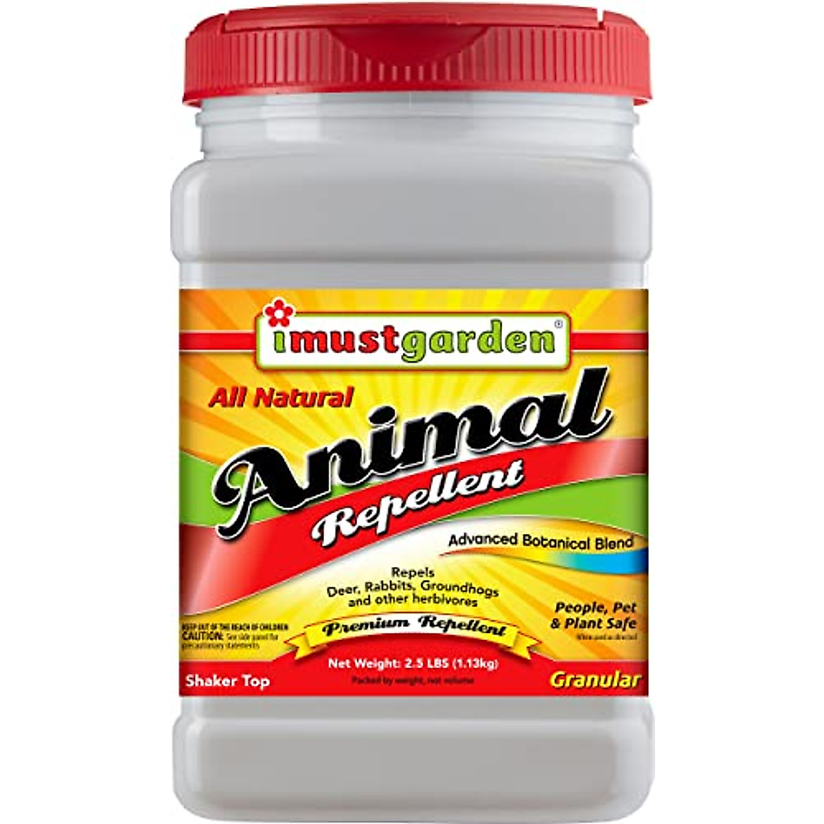 I Must Garden Deer, Rabbit and Groundhog Repellent: All-Weather Granular Formula – 2.5lb Shaker Jar
