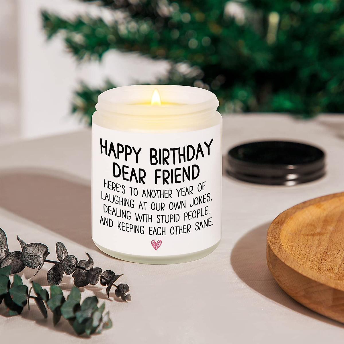 PETALSUN Birthday Gifts for Women Friendship, Friend Birthday Gifts for Women, Friend Birthday Candle- Handmade Lavender Natural Soy Wax Candle (7oz)- Happy Birthday Gifts for Best Friend Woman