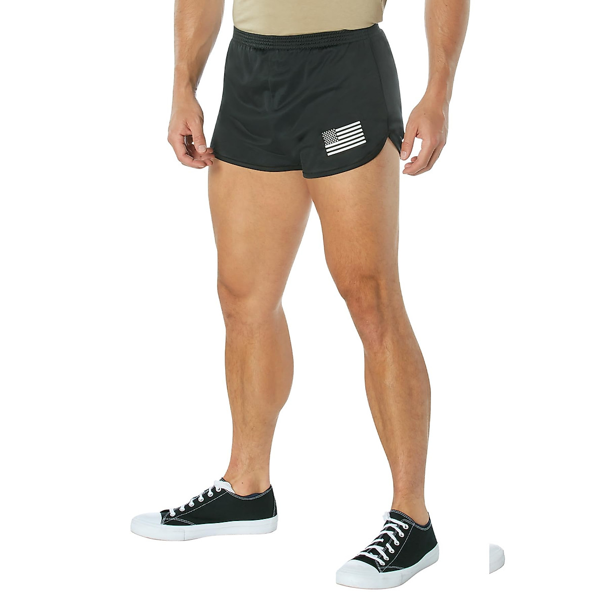 Rothco US Flag Ranger PT (Physical Training) Shorts - Medium Black