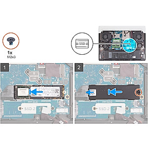 M.2 2280 SSD Heatsink Cover Thermal Shield for Dell Alienware x17 R1 & x17 R2 Game Laptop, Alienware x17 SSD Heatsink P/N: 0C99KM C99KM
