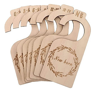 (7 Pieces) Baby Closet Dividers, Adventure Baby Closet Dividers By Month, Nursery Closet Organizer Wooden Newborn Wardrobe Divider Kids Clothes Divider to Arrange，from Newborn to 24 Month