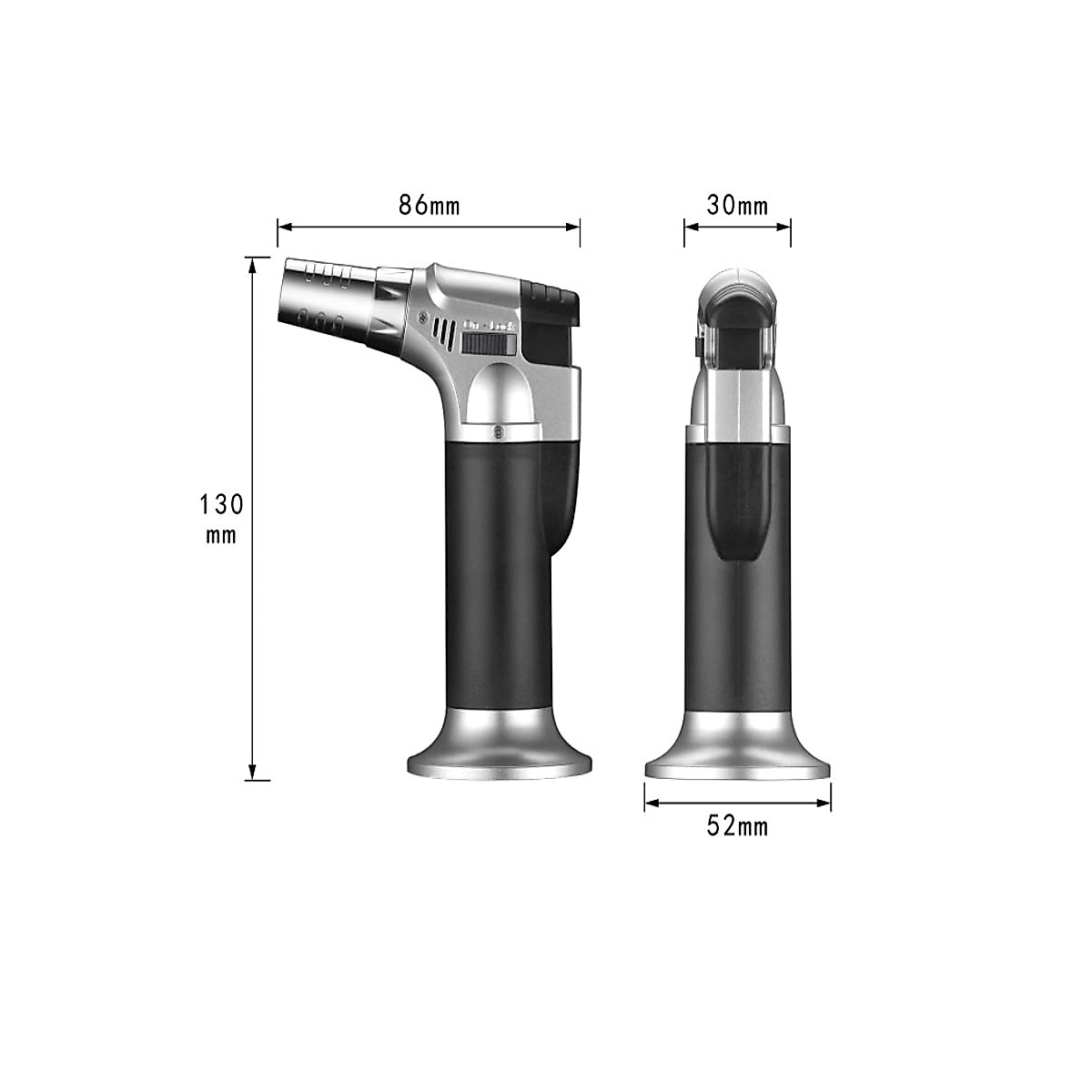 Hovico Butane Torch,Professional Culinary Blow Torch Lighter with Safety Lock,Refillable Kitchen Torch Lighter,for BBQ, Creme Brulee, Baking, Crafts (Butane Gas Not Included)
