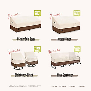 Jin Hrtoyi 2-Seater Outdoor Couch Cover,58" Wx32 Dx31 H Inches Patio Loveseat Cover,100% Waterproof Heavy Duty Patio Sofa Covers,Patio Furniture Covers,Beige&Brown