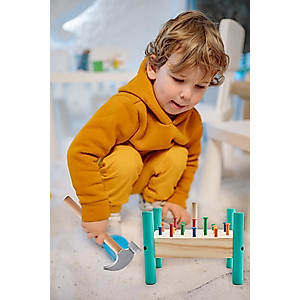 Lanttoe Wooden Hammering Pounding Toy - Preschool Educational Toy for Toddlers- Montessori Toys for Toddlers Learning Fine Motor Skills Age 3-6 Years Old
