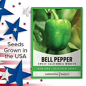 California Wonder Bell Seeds for Planting Garden Heirloom Non-GMO Seed Packet with Growing and Harvesting Peppers Instructions for Starting Indoors for Outdoor Vegetable Garden by Gardeners Basics
