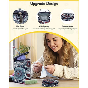 Coopay Mini Yarn Holders, Portable Yarn Storage Bag for Crocheting Project, Yarn Storage Knitting Bag and Crochet Tote, Store Skein Ball, Needles Accessories, Crochet Gifts