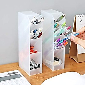 MORECON Multifunction Desktop Debris Storage Organizer Box for Pen, Makeup Brush (White)