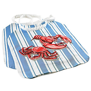 Norpro Seafood Bib, One-Size (Set of 2), Blue/White/Red