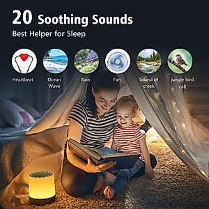 White Noise Machine, ZEALOT Sleep Sound Machine with 20 Soothing Sounds, 6 Colors Night Light, 4 Timers Adjustable for Babies Sleep, 3-in-1 Bluetooth Speaker for Adult, Kids, Babies