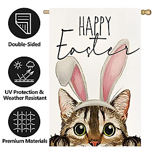 St Patricks Day Garden Flags 12 x 18 Double-Sided Green Hat Clovers Burlap Easter Day Garden Flags He is Risen LGBT Decorations