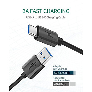 Air Flying wing Type-C Charger Charging Cable for Sony WH-1000XM3 WF-1000XM3 WH-XB900N WH-CH510, AKG Y400, Y600NC, Bose NCH700 Wireless Headphones (5FT Black)