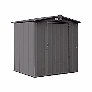 ARROW 6' x 5' EZEE Galvanized Steel Low Gable Shed Charcoal, Storage Shed with Peak Style Roof