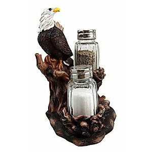 Set Of 1 Bald Eagle Residing Nests Salt and Pepper Shaker 6.5"H