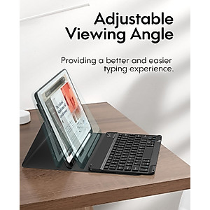 CHESONA Keyboard Case for iPad 9th Generation 2021 10.2 Inch, Detachable Wireless with Pencil Holder Stand Folio Keyboard Cover for iPad 9th Gen/8th Gen/7th Gen 10.2" (Black)