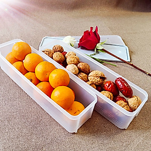 HYMAOME 2Pcs Spaghetti Container Pantry Storage Dispenser Clear Pasta Box Horizontal Food Storage Long Stackable Containers for Long Pasta, Noodles, Pantry Snacks