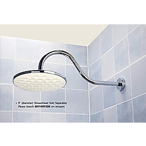 Purelux 17 Inches Shower Arm Made of Stainless Steel Water Outlet PJ1701, Long Reach Shower Head Extension Chrome Finish